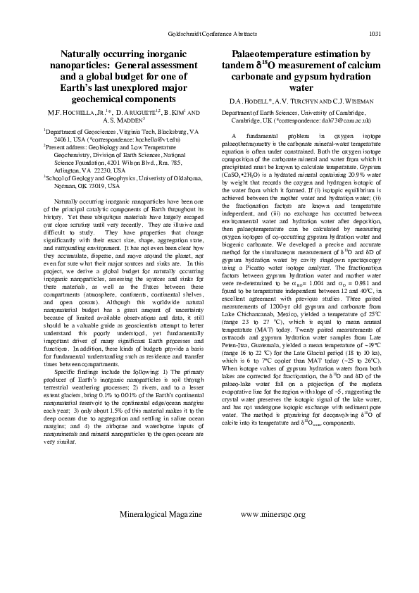 (PDF) Naturally Occurring Inorganic Nanoparticles
