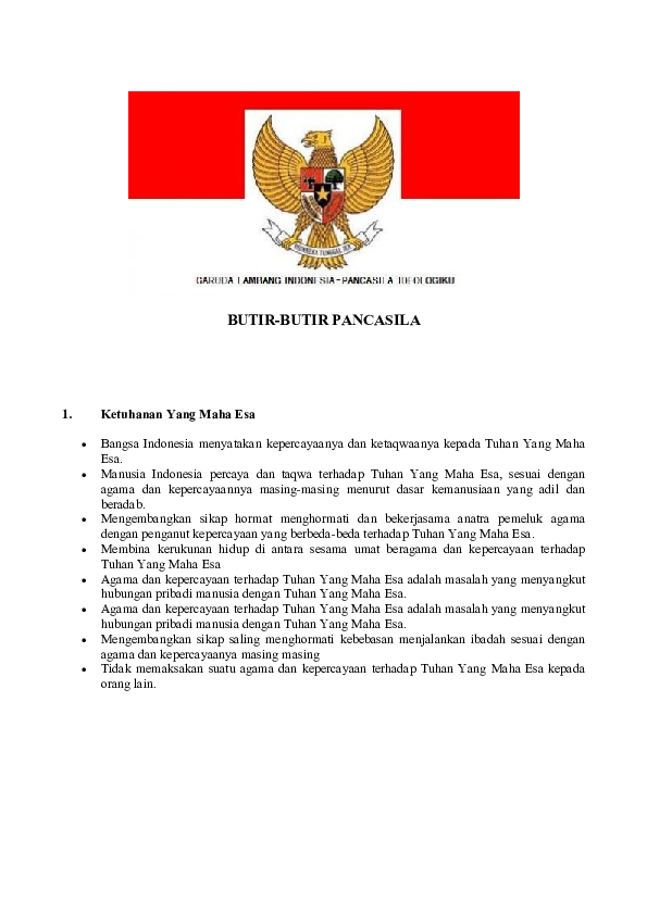 (DOC) BUTIR-BUTIR PANCASILA
