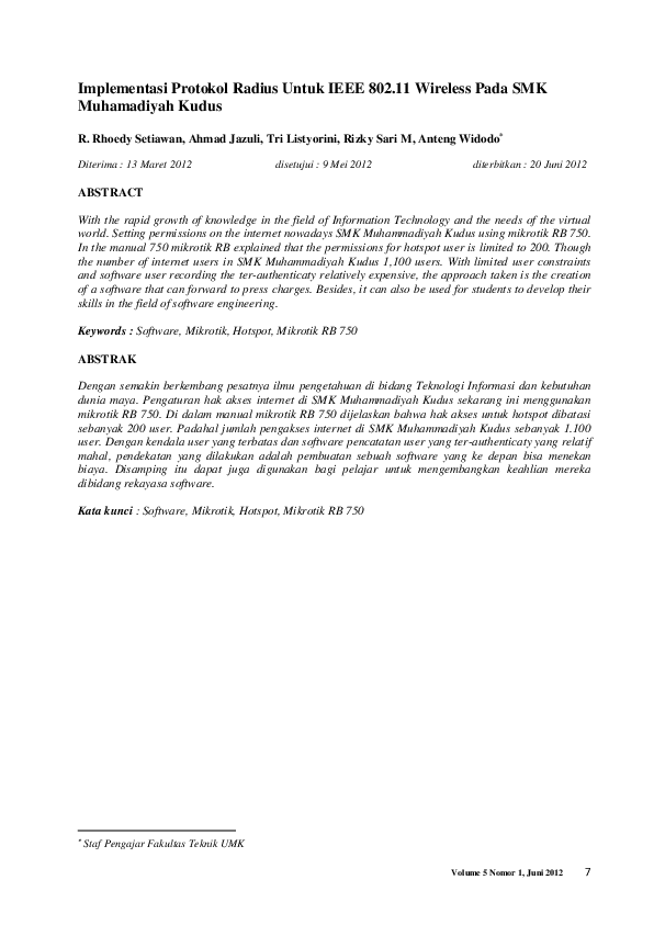(PDF) Implementasi Protokol Radius untuk IEEE 802.11 Wireless pada SMK Muhammadiyah Kudus ...