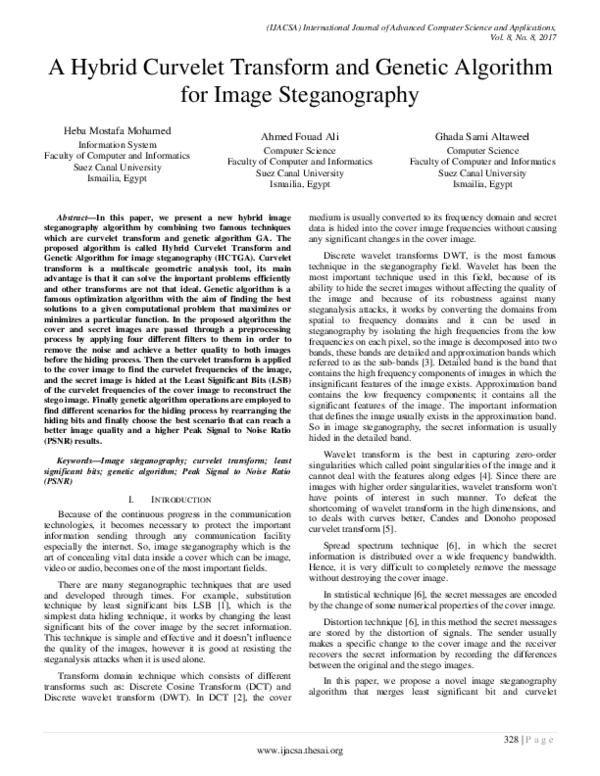 (PDF) A Hybrid Curvelet Transform and Genetic Algorithm for Image ...