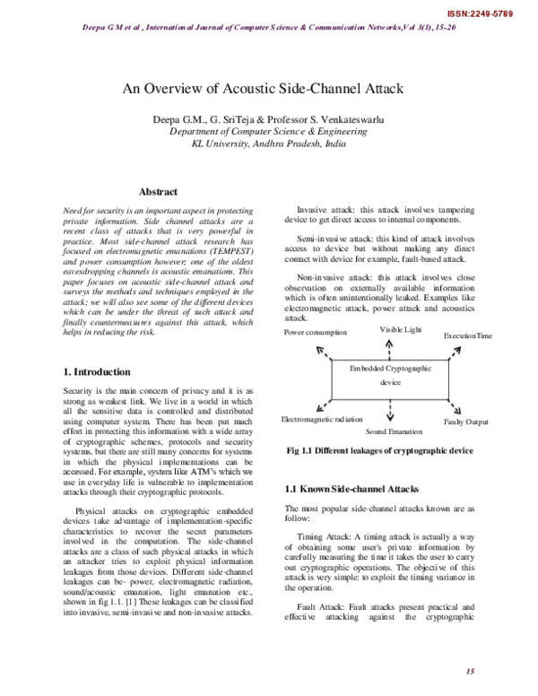 (PDF) An Overview of Acoustic Side-Channel Attack