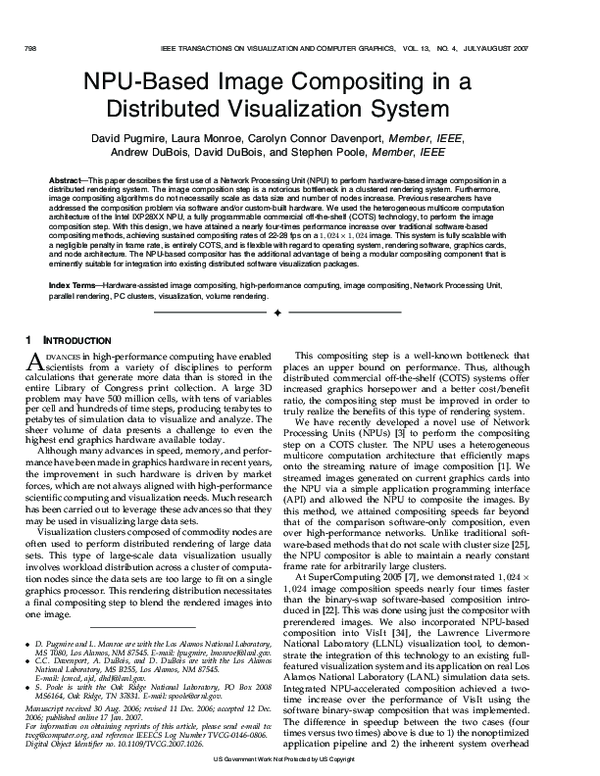 (PDF) NPU-Based Image Compositing in a Distributed Visualization System