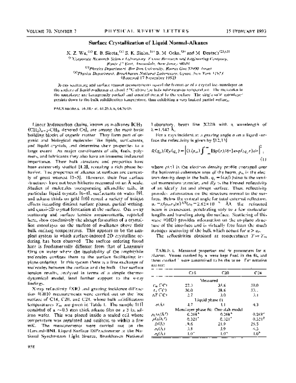 (PDF) Surface crystallization of liquid normal-alkanes