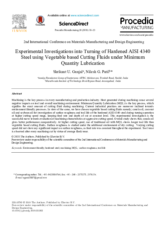 (PDF) Experimental Investigations into Turning of Hardened AISI 4340 ...