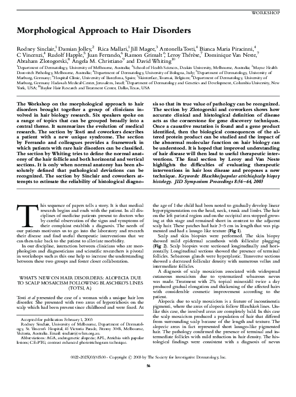 (PDF) Morphological Approach to Hair Disorders