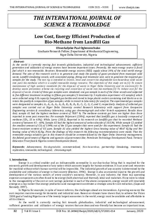 (PDF) THE INTERNATIONAL JOURNAL OF SCIENCE & TECHNOLEDGE Low Cost ...
