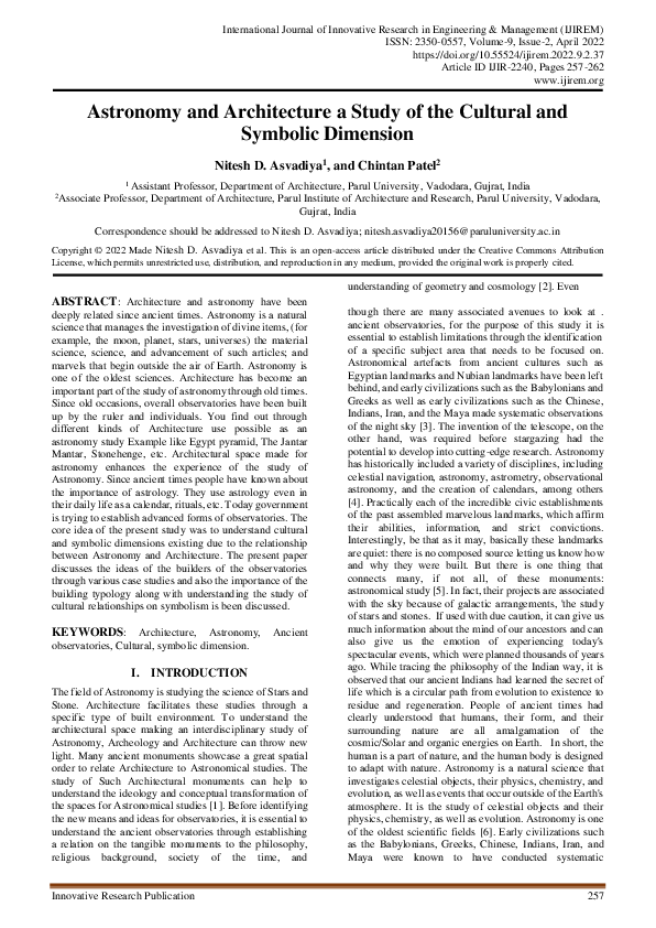 (PDF) Astronomy and Architecture a Study of the Cultural and Symbolic ...