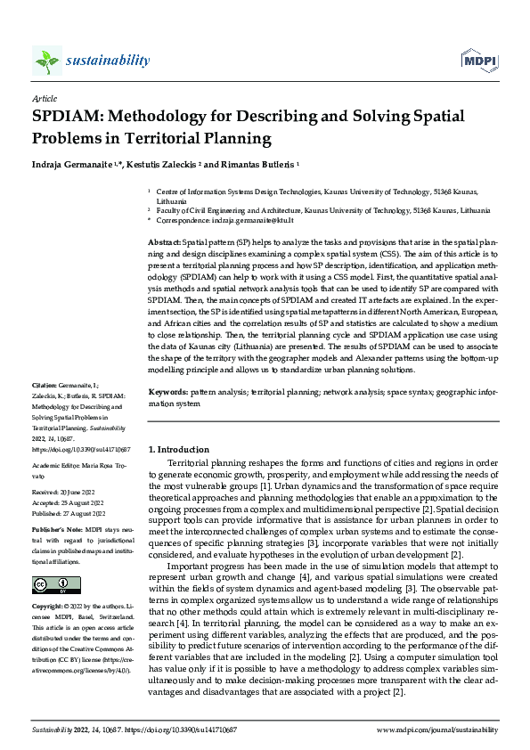 (PDF) SPDIAM: Methodology for Describing and Solving Spatial Problems in Territorial Planning
