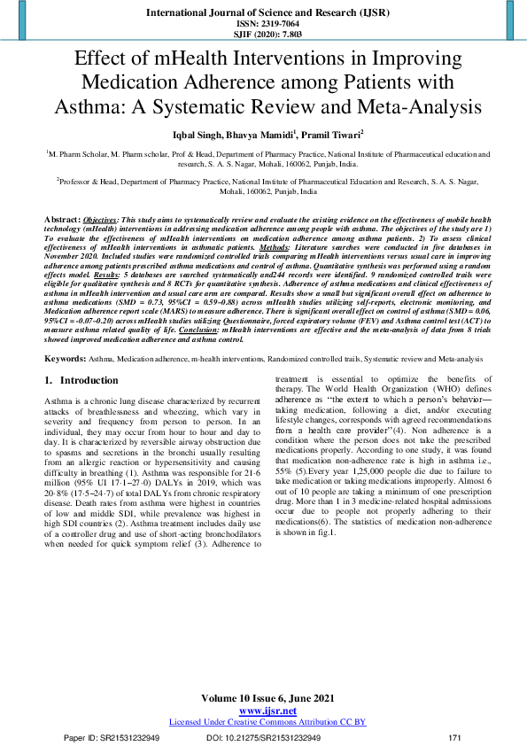 (PDF) Effect of mHealth Interventions in Improving Medication Adherence among Patients with ...