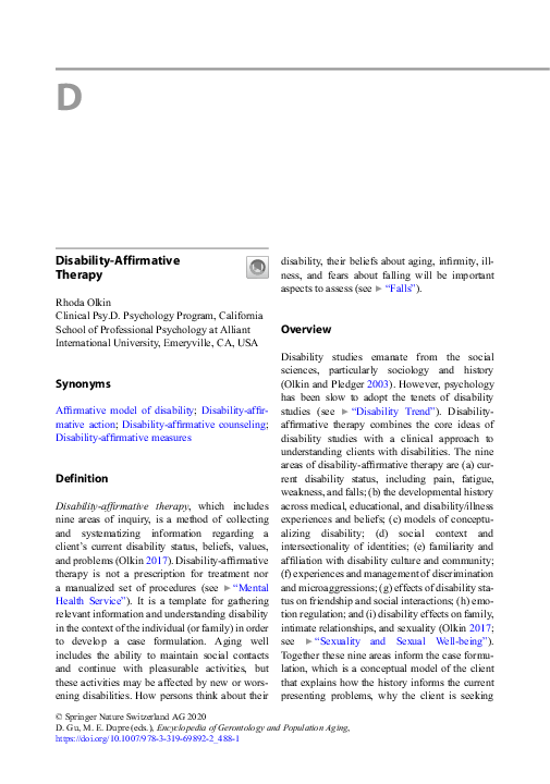 (PDF) Disability-Affirmative Therapy
