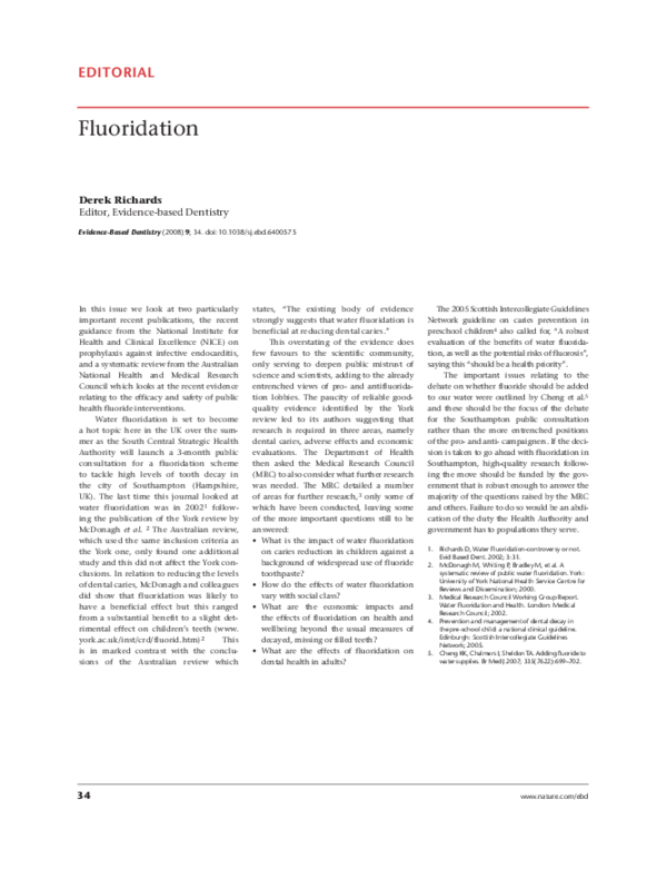(PDF) Fluoridation