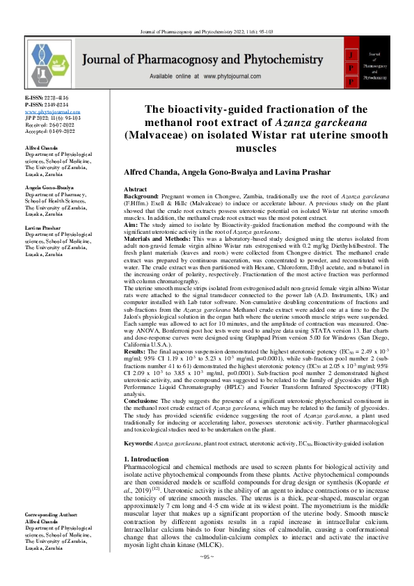 (PDF) The bioactivity-guided fractionation of the methanol root extract ...