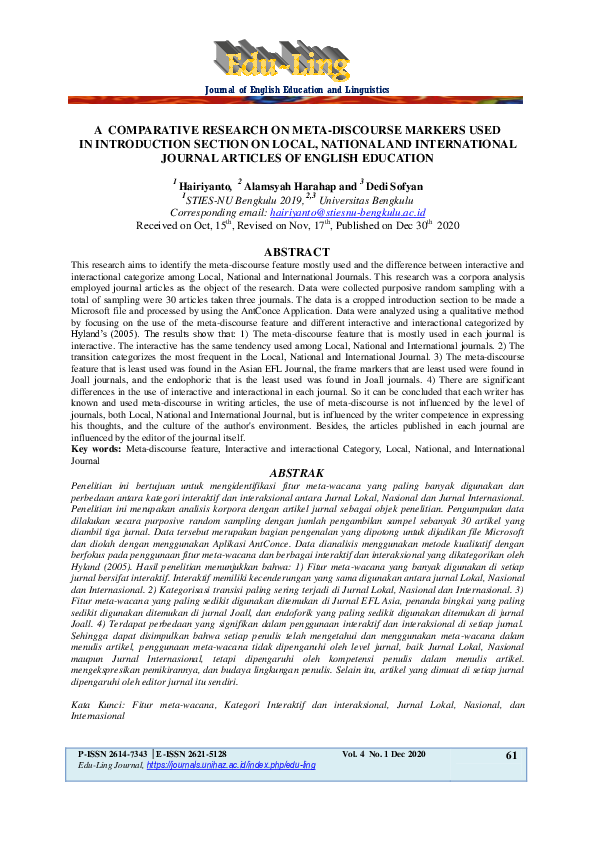 (PDF) A Comparative Research on Meta-Discourse Markers Used in ...