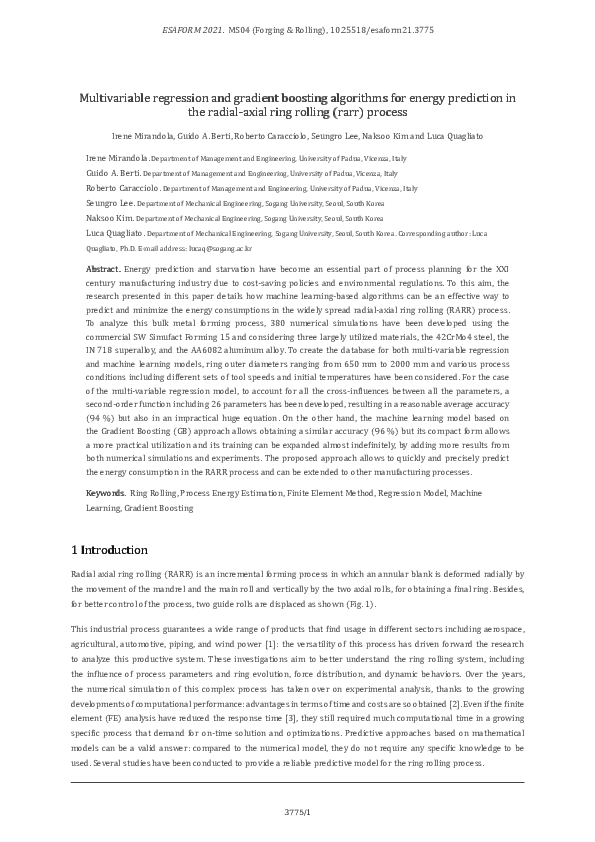 (PDF) Multivariable regression and gradient boosting algorithms for energy prediction in the ...