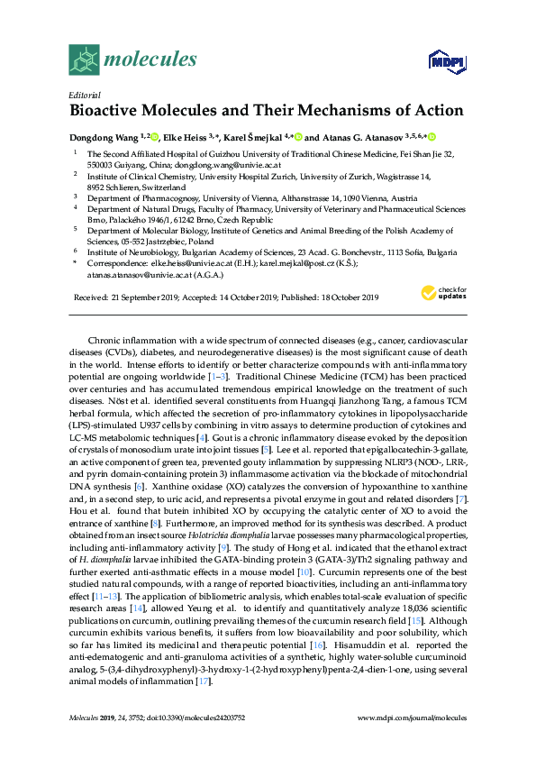 (PDF) Bioactive Molecules and Their Mechanisms of Action