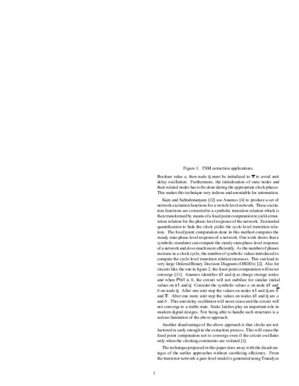 Pdf Extraction Of Finite State Machines From Transistor Netlists By