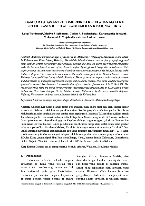 (PDF) Gambar Cadas Antropomorfik di Kepulauan Maluku