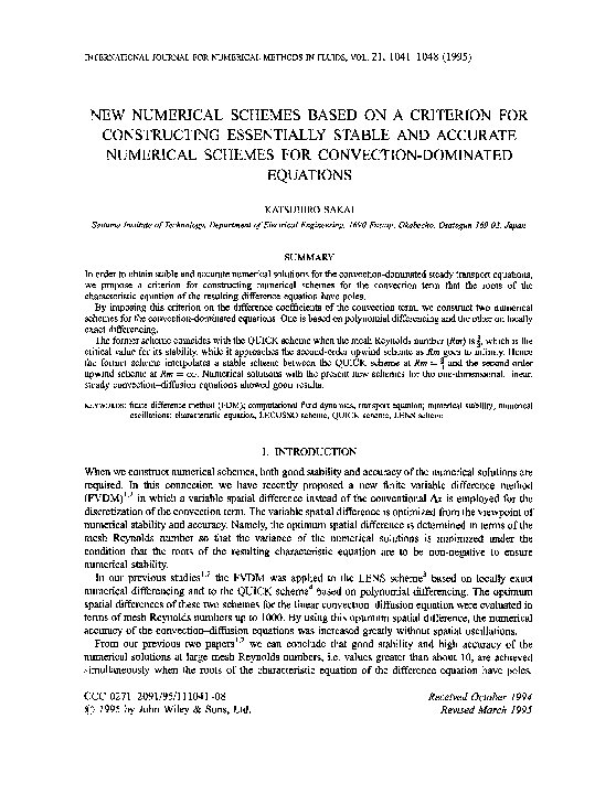 Pdf New Numerical Schemes Based On A Criterion For Constructing 7418
