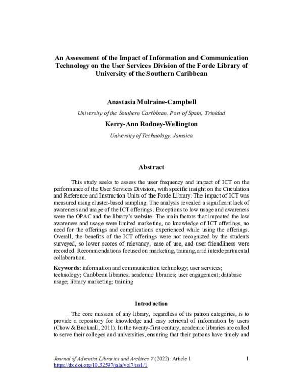 (PDF) The Impact of Information and Communication Technology on the ...