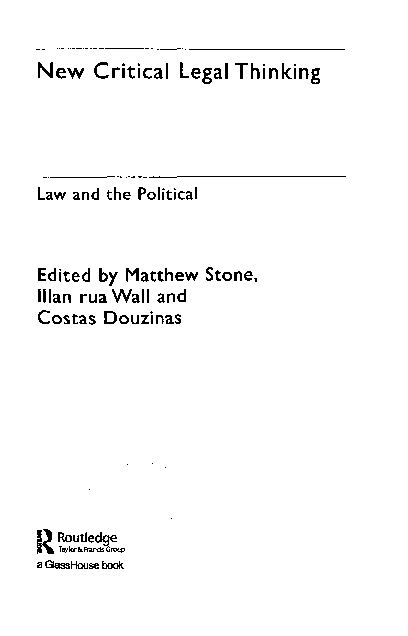 (PDF) New Critical Legal Thinking