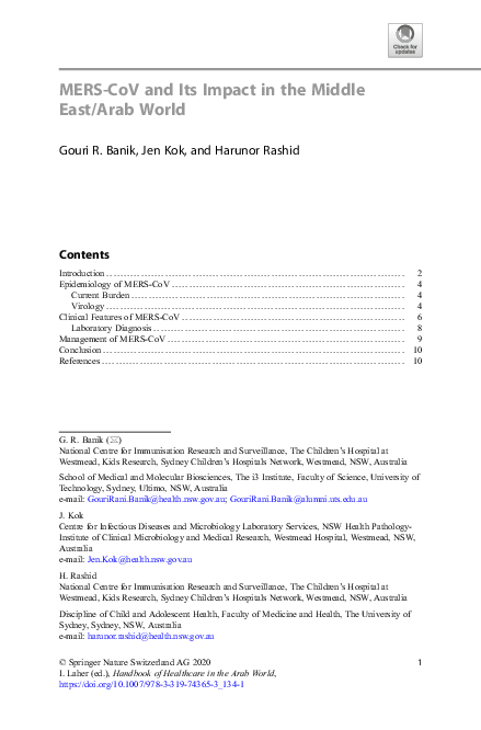 (PDF) MERS-CoV and Its Impact in the Middle East/Arab World