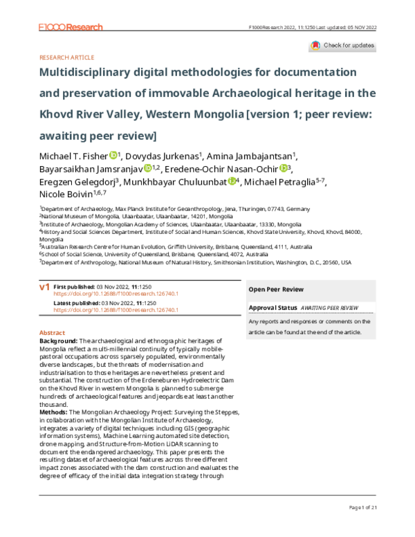 (PDF) Multidisciplinary digital methodologies for documentation and preservation of immovable ...