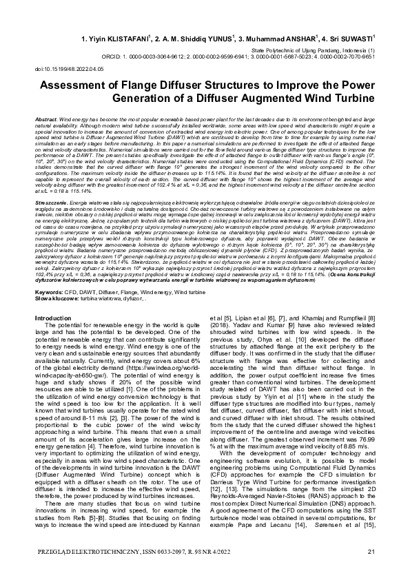(PDF) Assessment of Flange Diffuser Structures to Improve the Power Generation of a Diffuser ...