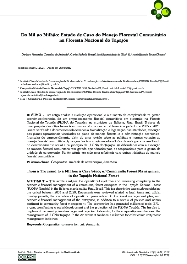 (PDF) Do Mil ao Milhão: Estudo de Caso do Manejo Florestal Comunitário ...