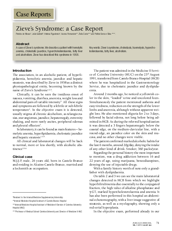 (PDF) Zieve's syndrome. A case report