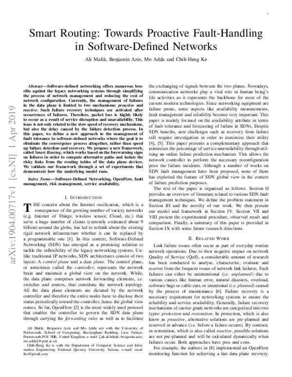 (PDF) Smart routing: Towards proactive fault handling of software ...