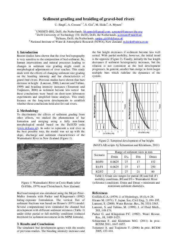 (PDF) Sediment grading and braiding of gravel-bed rivers