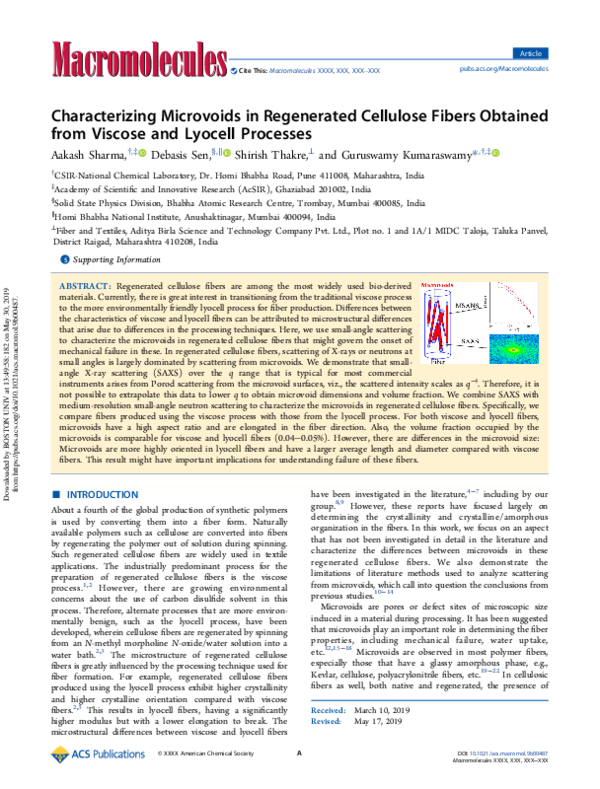 (PDF) Characterizing Microvoids in Regenerated Cellulose Fibers ...