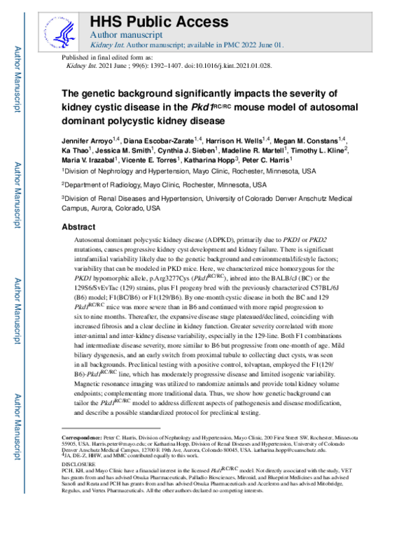 (PDF) The genetic background significantly impacts the severity of ...