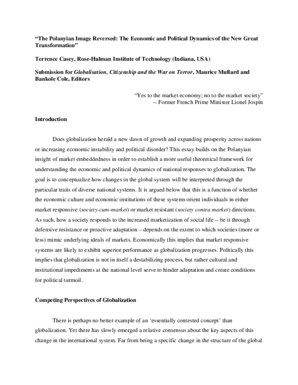 (PDF) Submission for Globalisation, Citizenship and the War on Terror ...