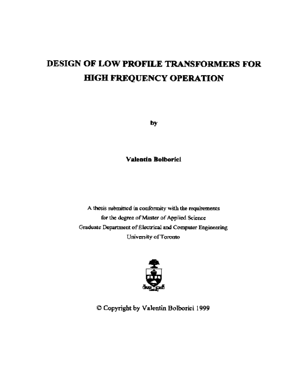 (PDF) Design of low-profile transformers for high-frequency operation
