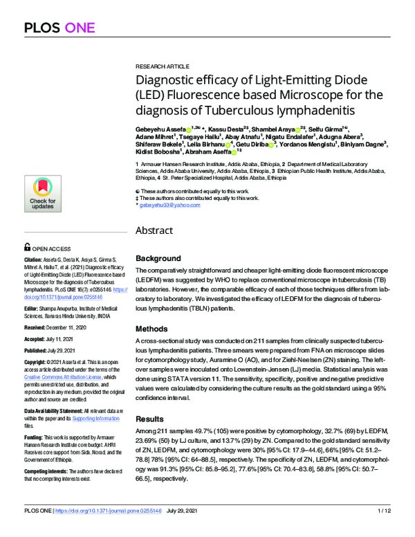 (PDF) Diagnostic efficacy of Light-Emitting Diode (LED) Fluorescence ...
