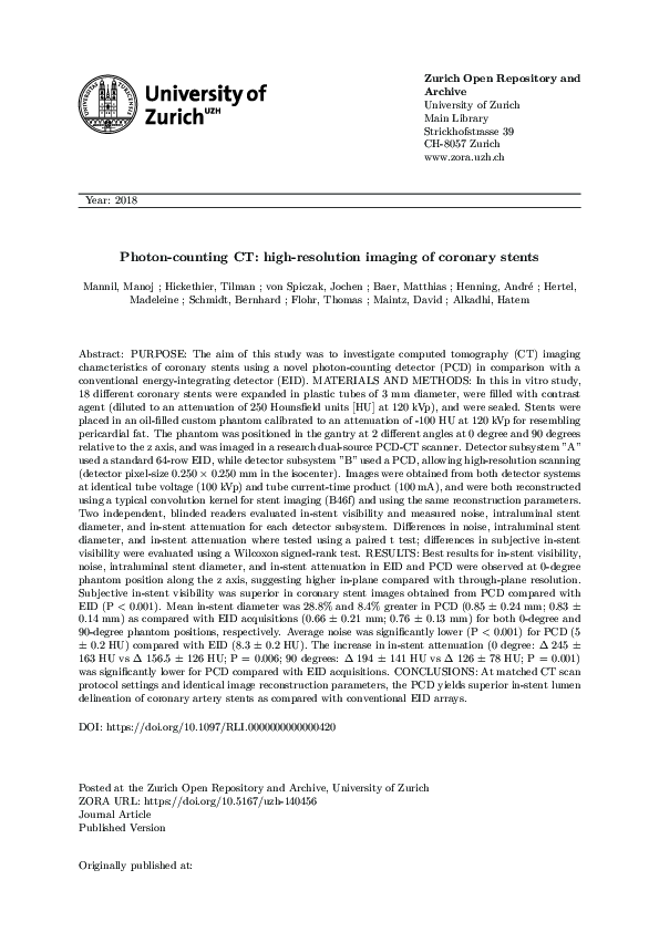 Photon Counting Ct