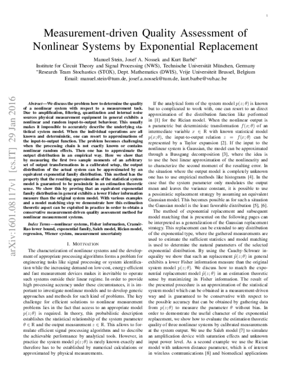 (PDF) Measurement-driven quality assessment of nonlinear systems by ...