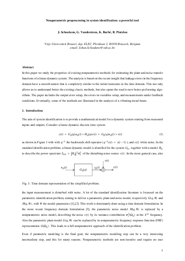 (PDF) Nonparametric preprocessing in system identification: A powerful tool