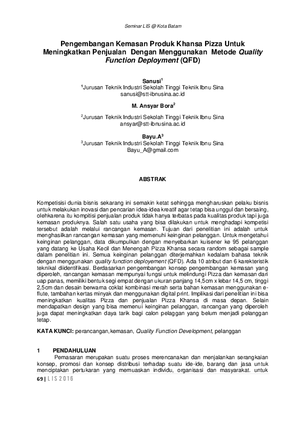 (PDF) Pengembangan Kemasan Produk Khanza Pizza Untuk Meningkatkan Penjualan Dengan Metode ...
