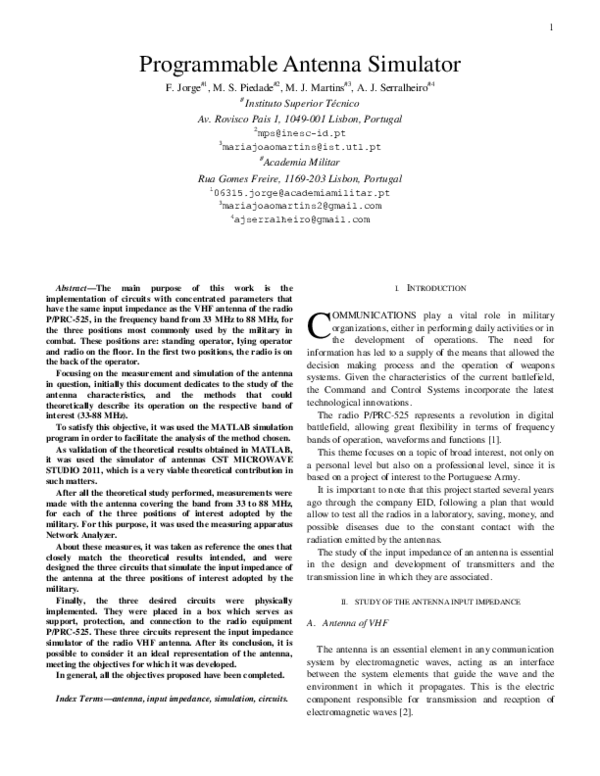 Programmable Antenna Simulator