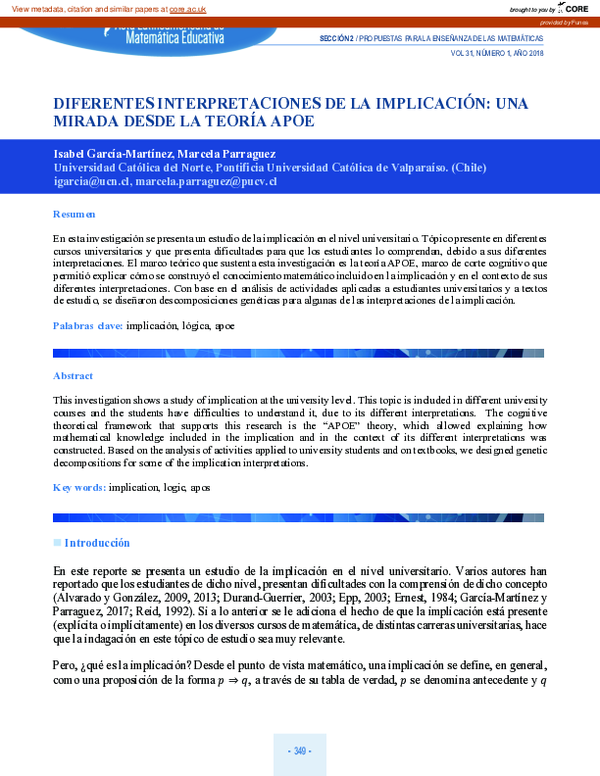 (PDF) Diferentes interpretaciones de la implicación: una mirada desde ...
