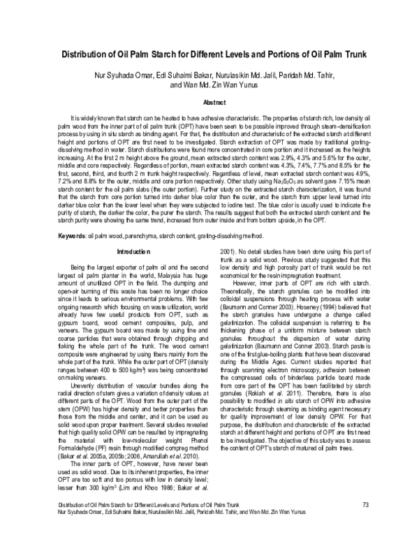 (PDF) Distribution of Oil Palm Starch for Different Levels and Portions ...