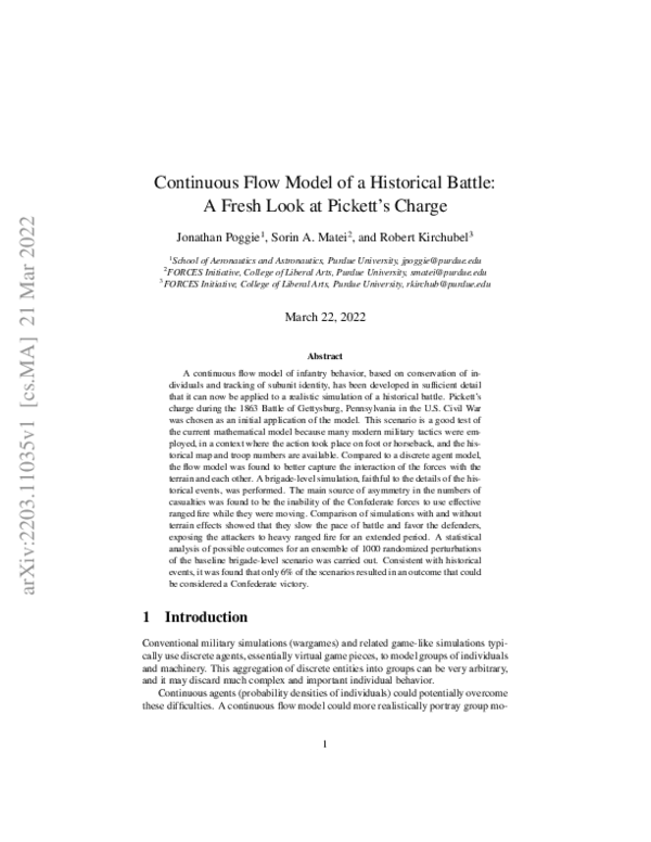 (PDF) Continuous Flow Model of a Historical Battle: A Fresh Look at ...