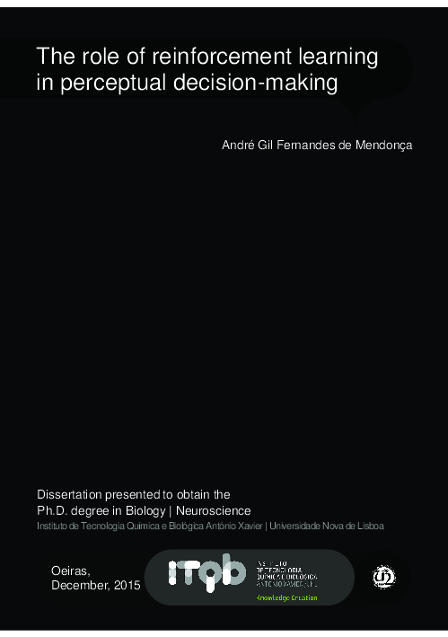 (PDF) The role of reinforcement learning in perceptual decision-making