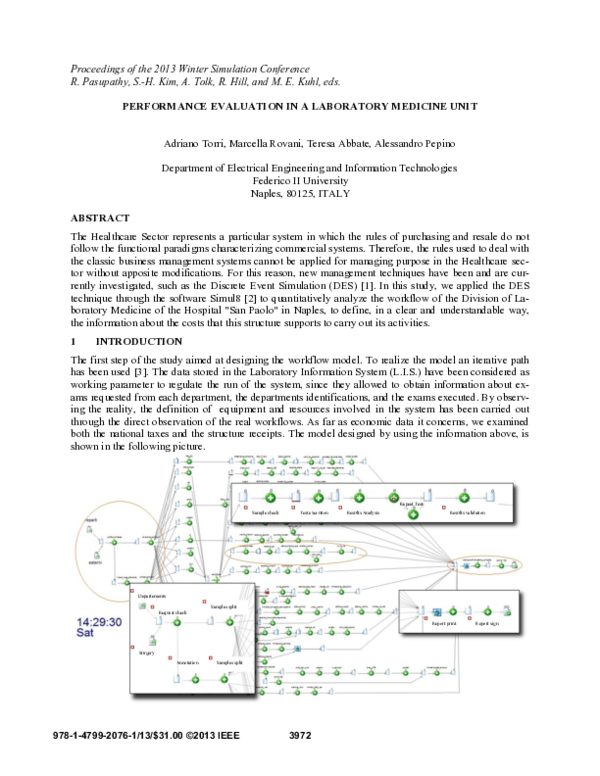 (PDF) Performance evaluation in a laboratory medicine unit