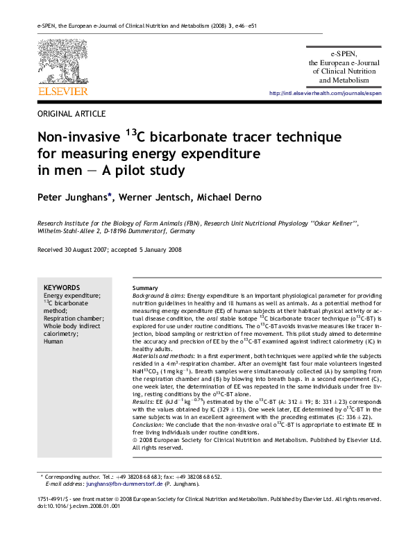 (PDF) Non-invasive 13C bicarbonate tracer technique for measuring ...