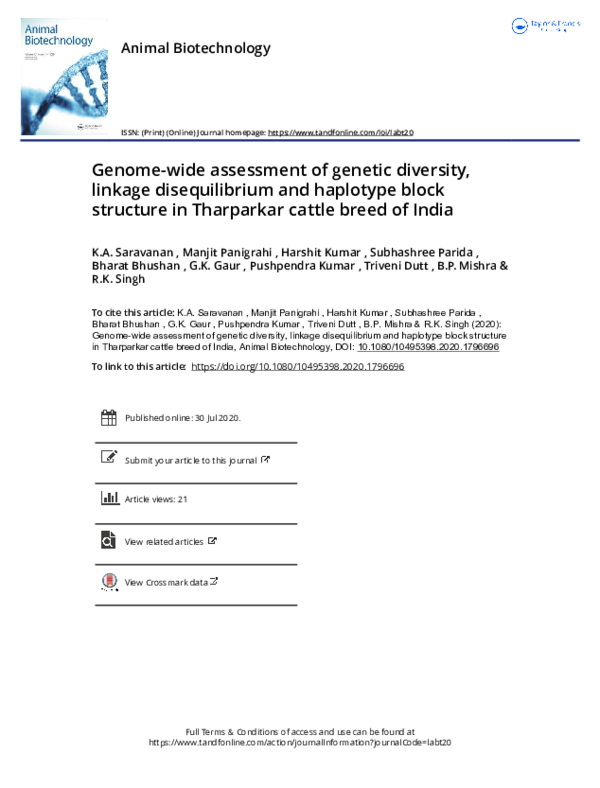 (PDF) Genome-wide assessment of genetic diversity, linkage ...