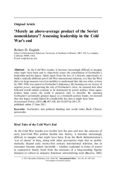 (PDF) ‘Merely an above-average product of the Soviet nomenklatura ...