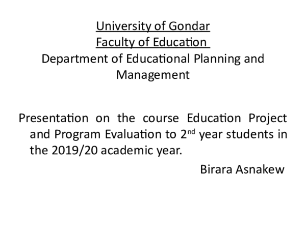 (PPT) Education Project and Program Evaluation